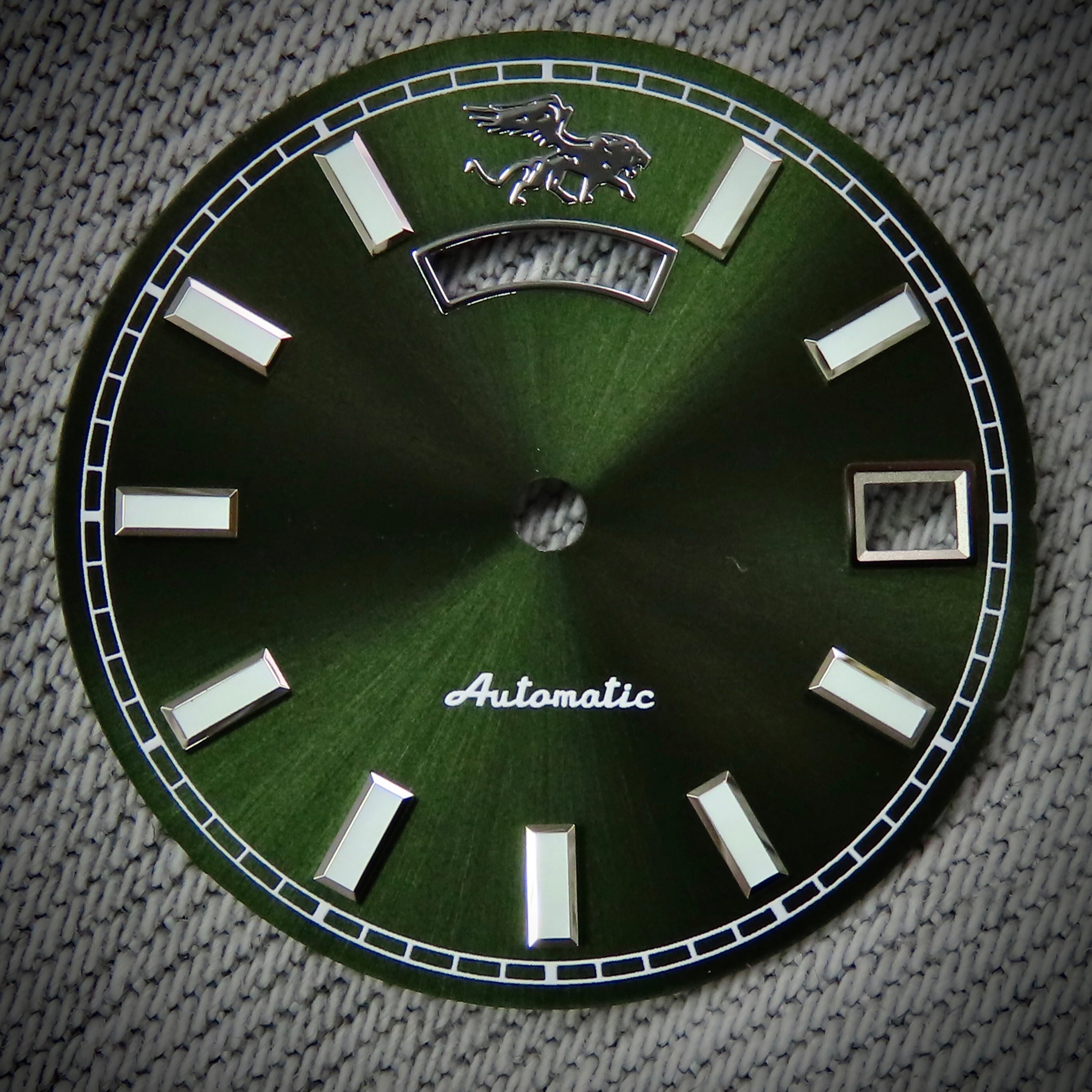 Dial maker - Green sunburst dial With Full lume day /date wheel for NH ...