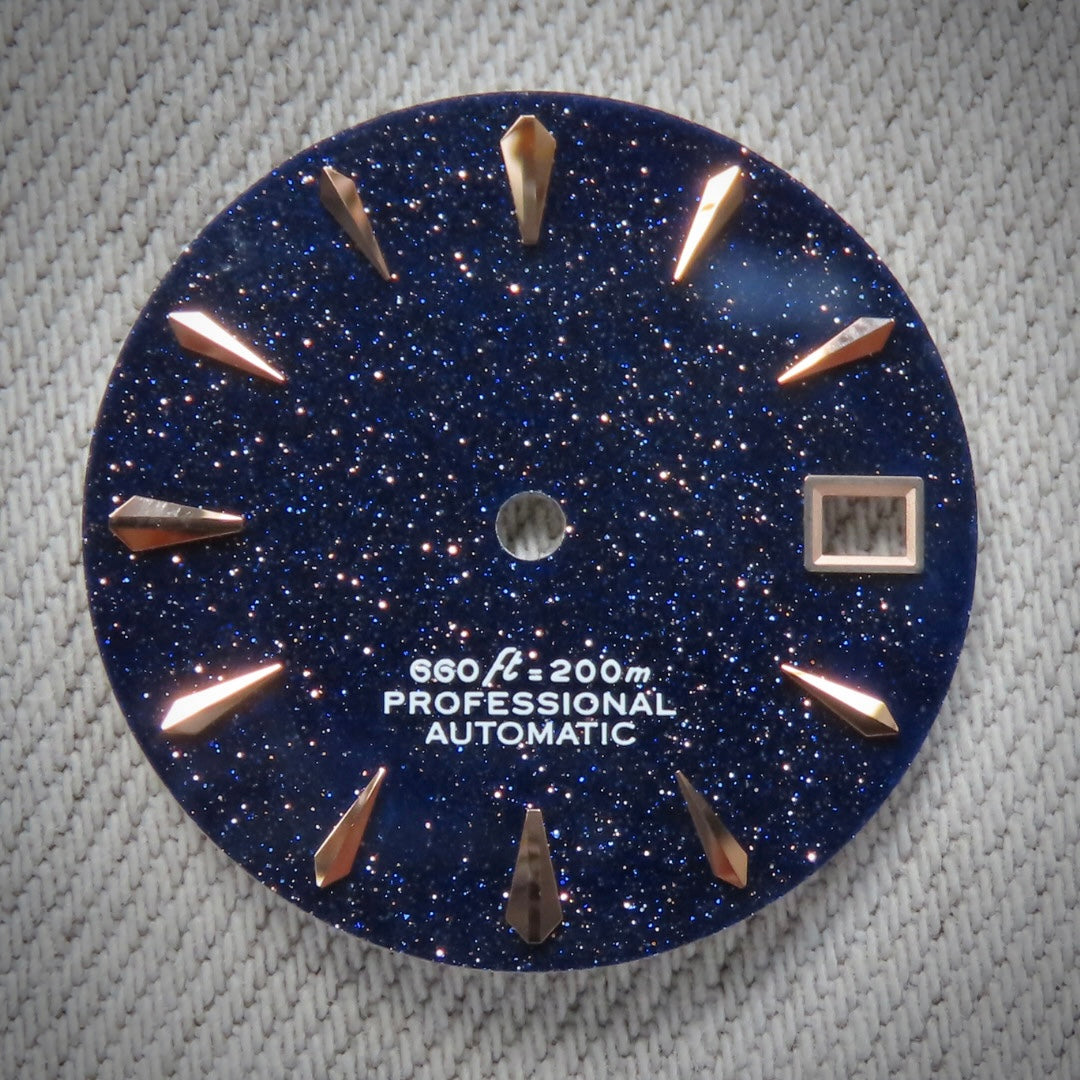 Dial maker - Blue gold Stone dial With Rose gold Indices For Seiko ...