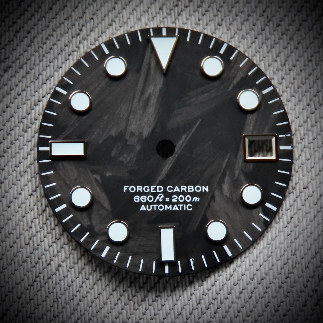 Seiko mod dial , Seiko mod parts ,Dial Maker - Black Forged Carbon With ...