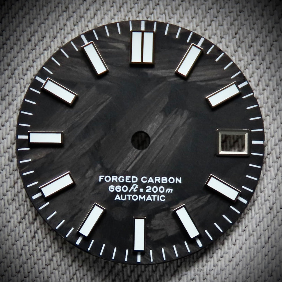 Seiko mod dial , Seiko mod parts ,Dial Maker - Black Forged Carbon With ...