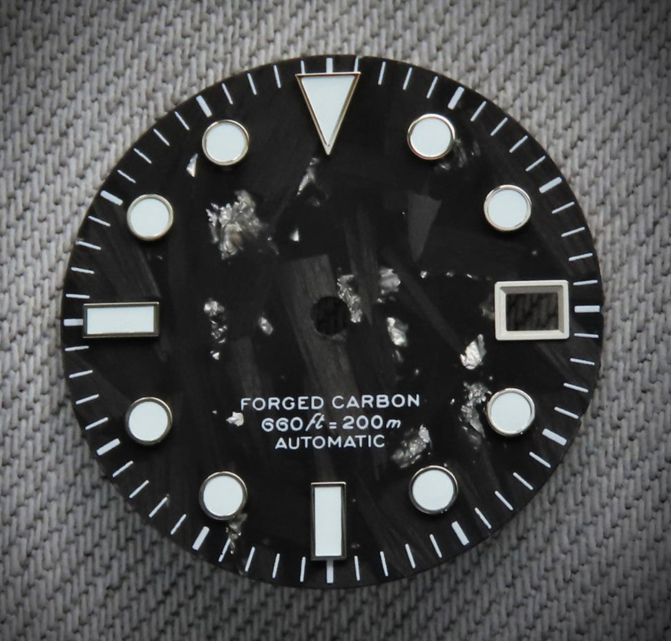 Seiko mod dial , Seiko mod parts ,Dial Maker - Black Forged Carbon With ...