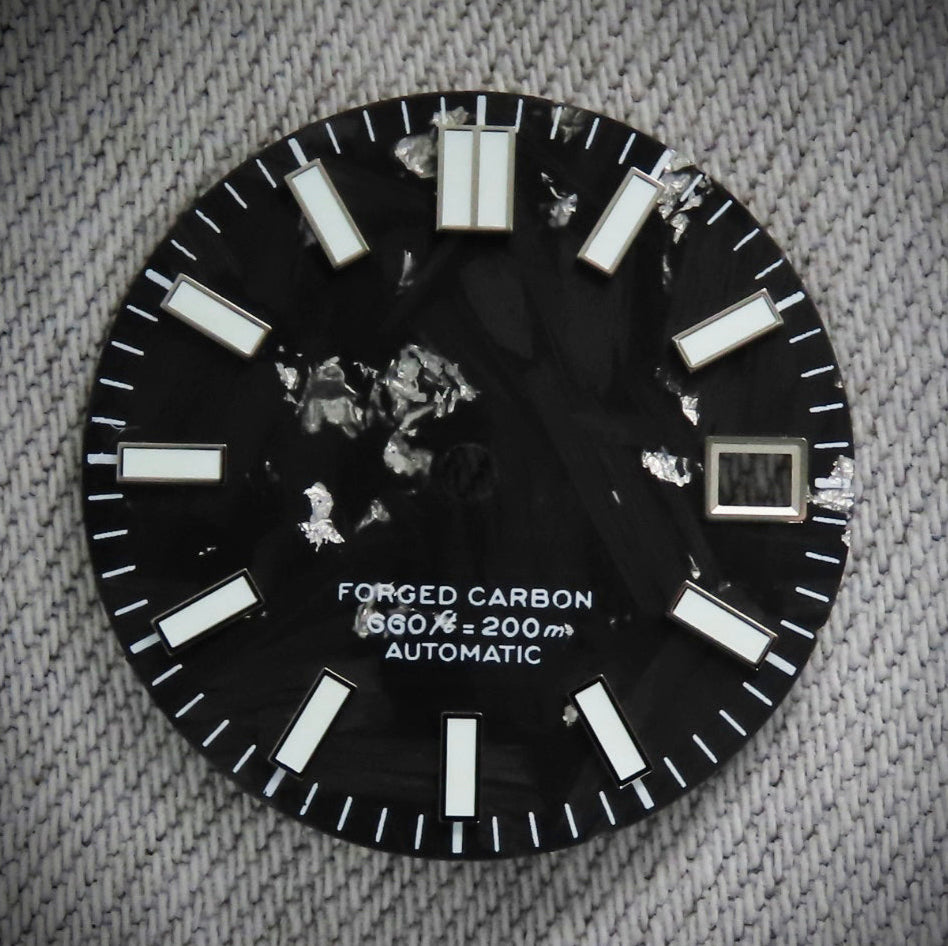 Seiko mod dial , Seiko mod parts ,Dial Maker - Black Forged Carbon With ...