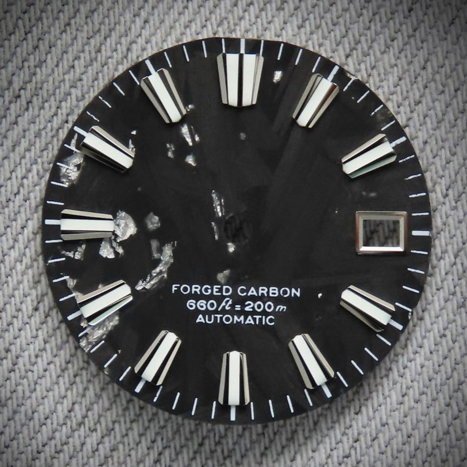 Seiko mod dial , Seiko mod parts ,Dial Maker - Black Forged Carbon With ...