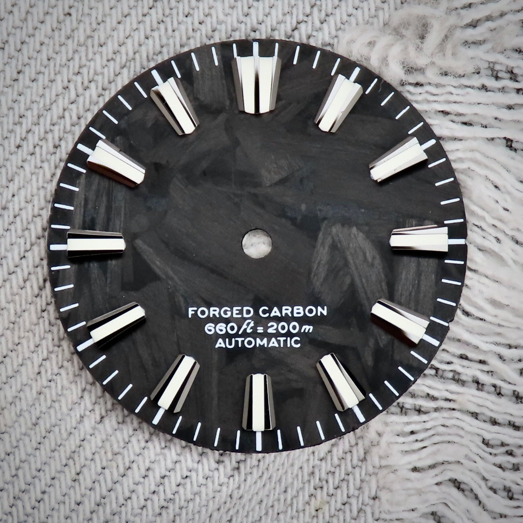 Seiko mod dial , Seiko mod parts ,Dial Maker - Black Forged Carbon With ...