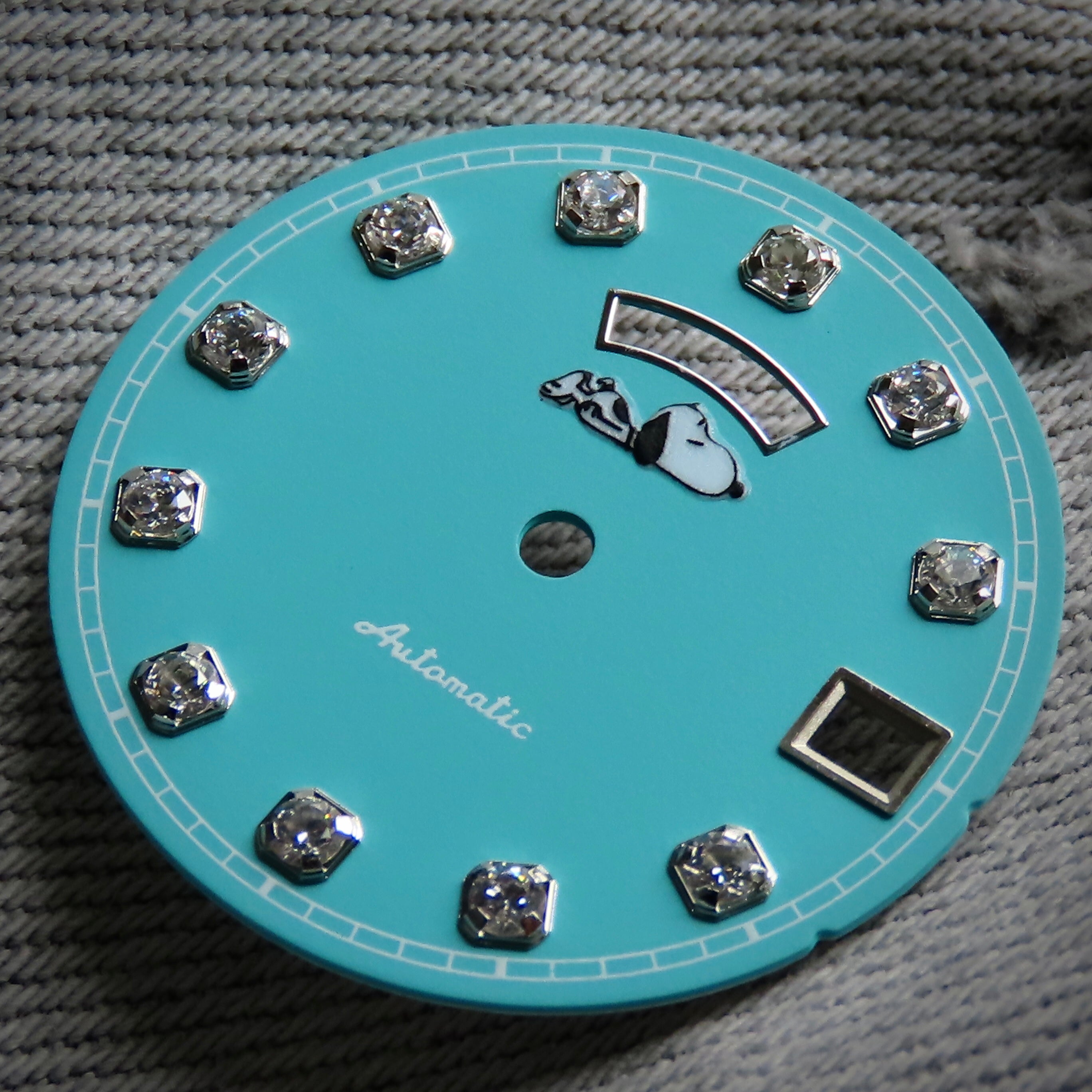 Dial maker - Sky Blue dial with white Gemstone / Full BGW9 lume day ...