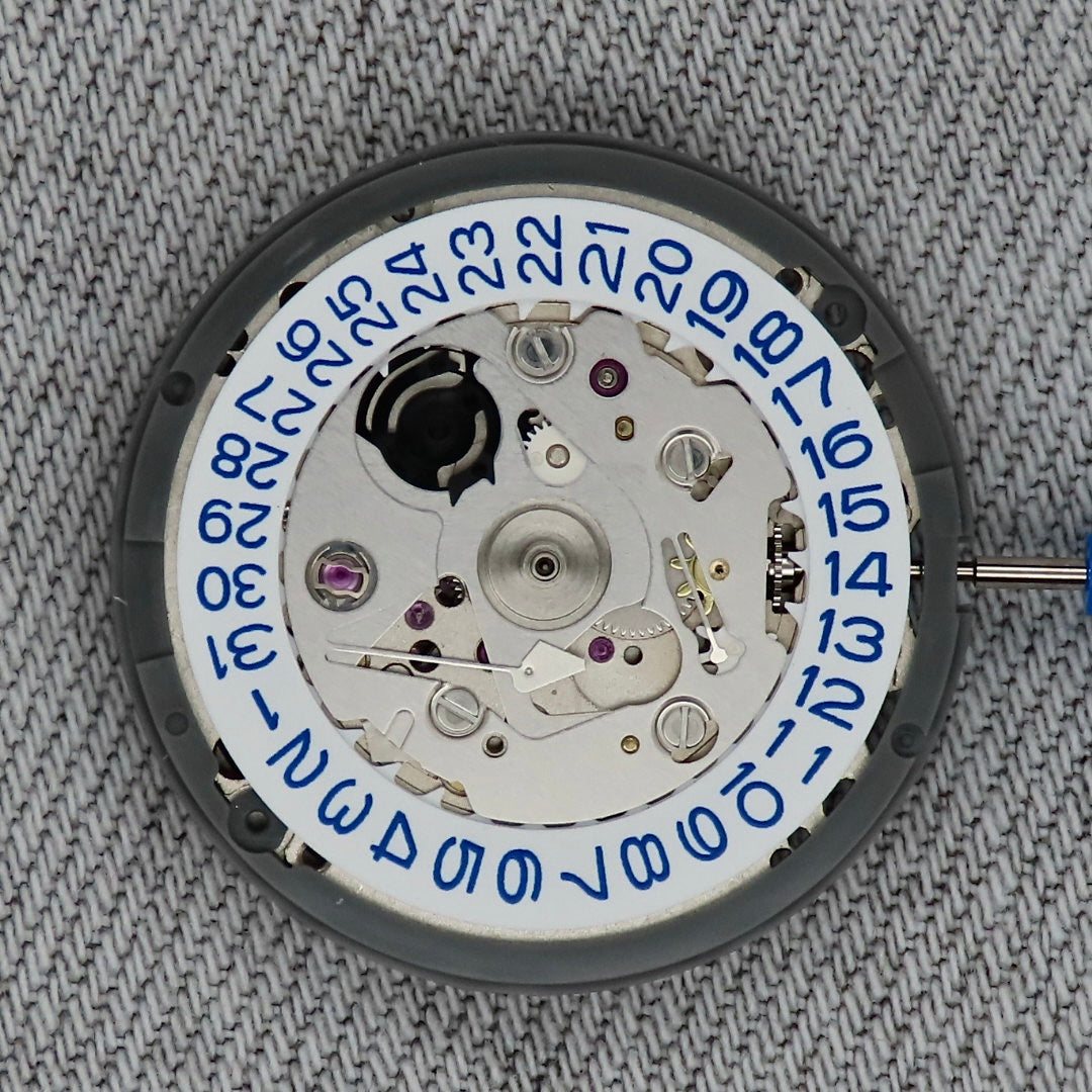 Malaysia Made-Seiko (TMI) NH35 Automatic Movement White/Blue Date Whee ...