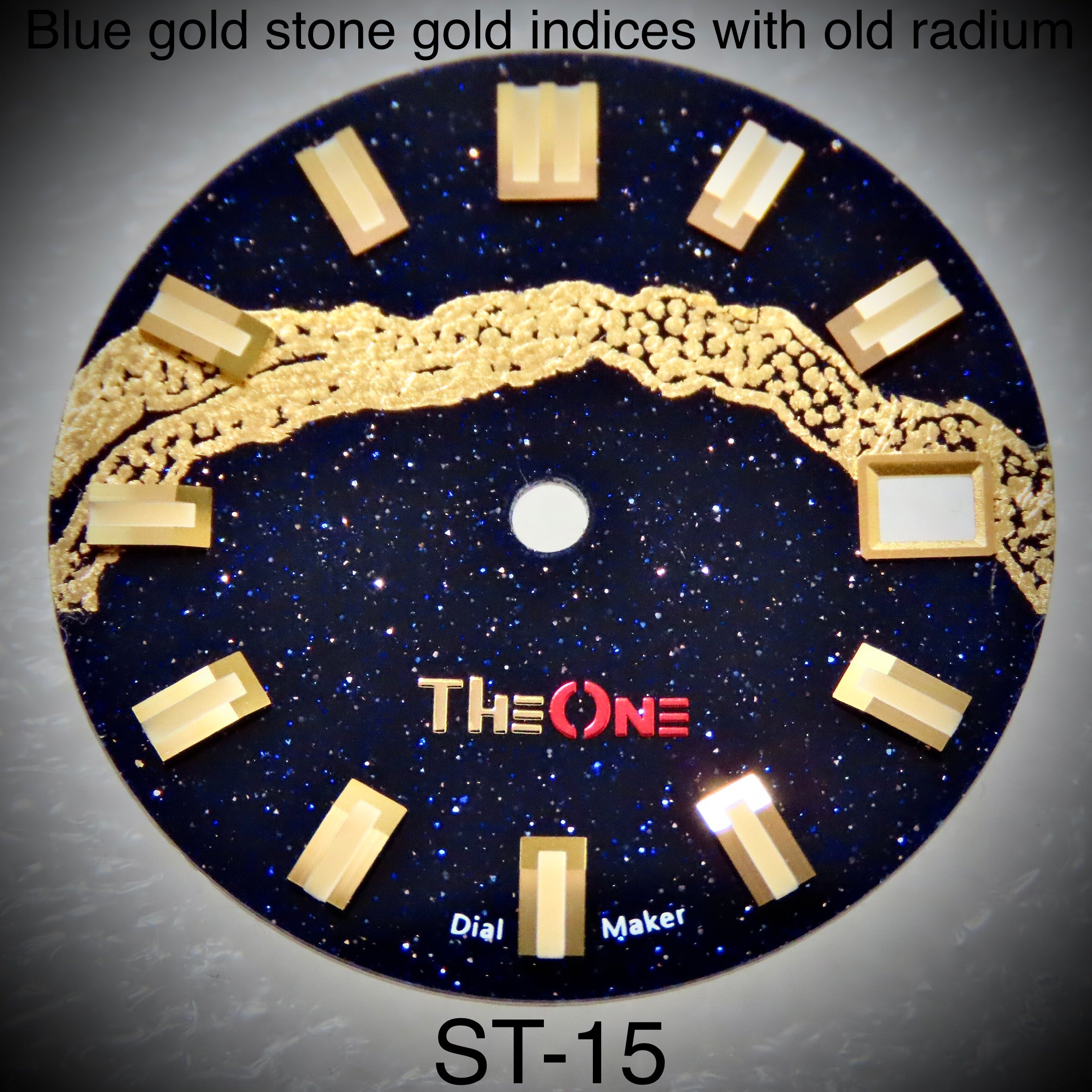 Dial maker - Blue gold Stone dial With Gold leaf For Seiko mod – dial ...